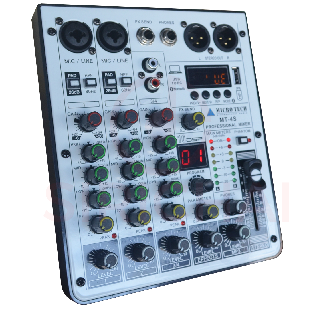 มิกเซอร์ MICROTECH รุ่น MT4s มิกซ์4ช่อง interface บลูทูธ usb เอฟเฟคแท้ MT-4s | Lazada.co.th