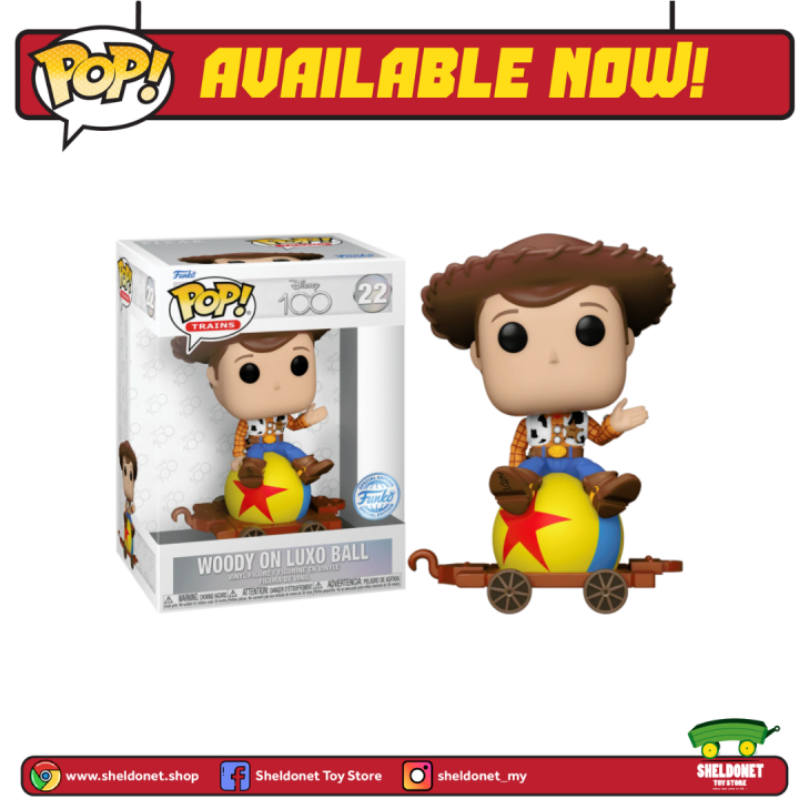 Funko Pop! Trains: Disney 100's Toy Story - Woody on Luxo Ball Train ...