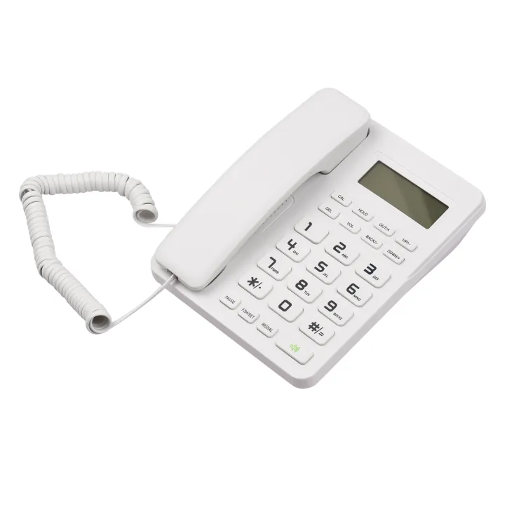 Desktop Corded Landline Phone Fixed Telephone Big Button for Elderly Seniors Phone with LCD ...