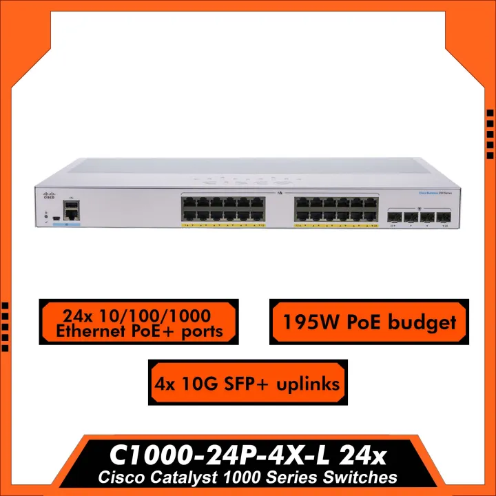 Cisco Catalyst 1000 Series Switches│C1000-24P-4X-L 24x 10/100/1000 ...