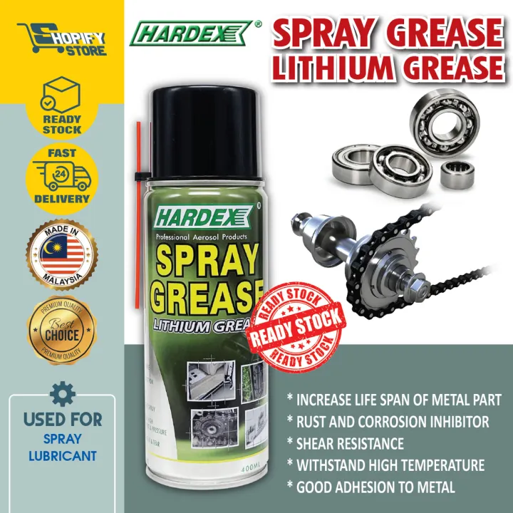 HARDEX SPRAY GREASE LITHIUM GREASE*HD-600*400ML#READY STOCK# | Lazada