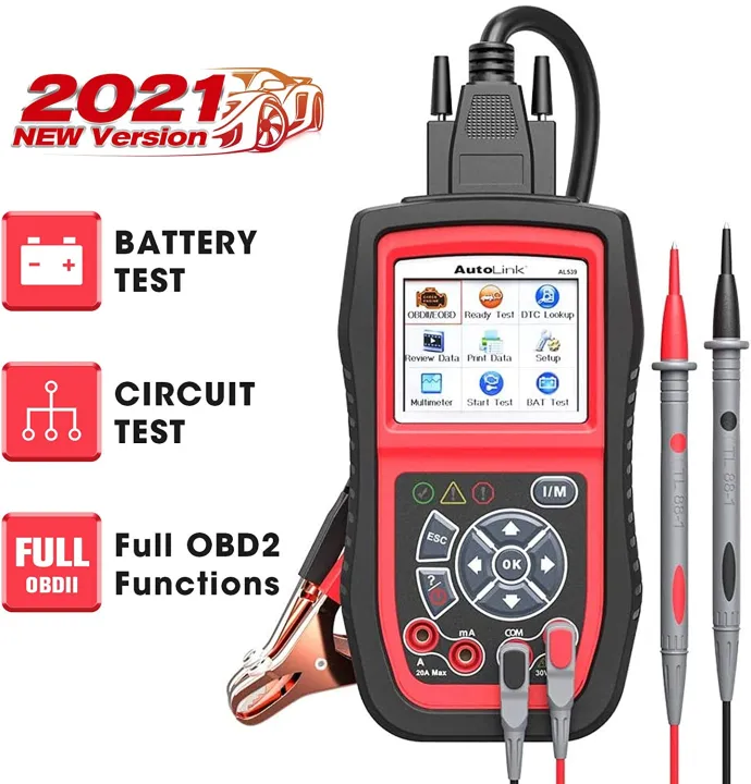 Autel AL539B OBD2 Scanner 3-in-1 Code Reader Battery Tester Avometer ...