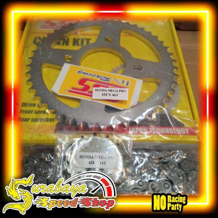 SSS Chain Kit Gear Set Honda Megapro OLD Lengkap Gear Depan Belakang ...