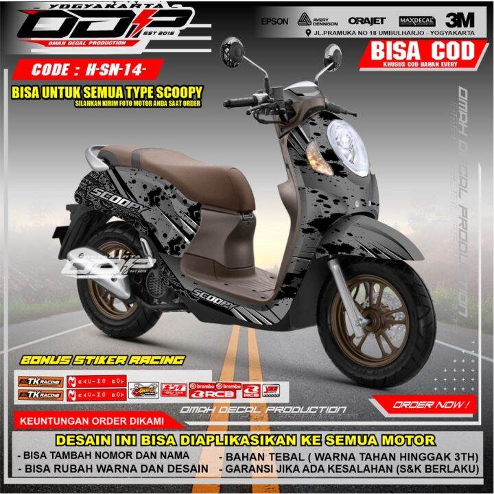 VARIASI AKSESORIS DECAL ALL NEW SCOOPY FULL BODY DEKAL STIKER STRIPING ...