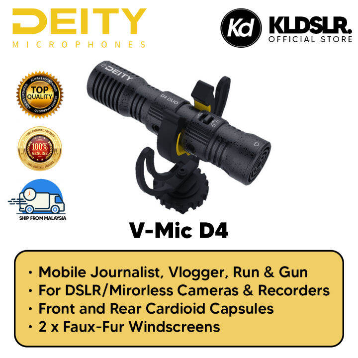 Deity V-Mic D4 / V Mic D4 DUO Dual-Capsule Micro Camera-Mount Shotgun ...