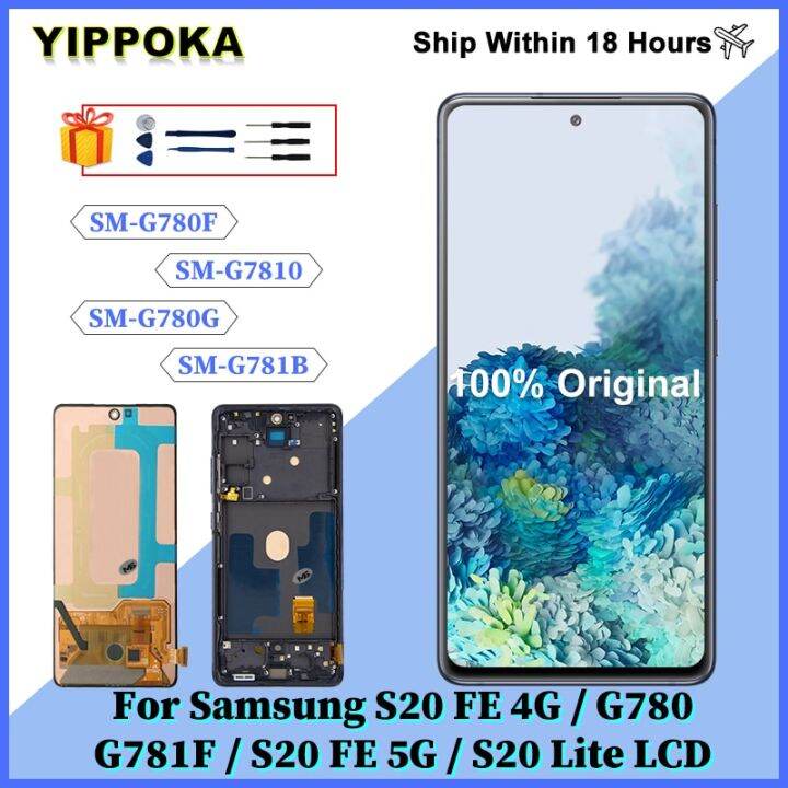 Original For Samsung Galaxy S20 FE 4G Display S20FE LCD S20 Lite Touch Screen Digitizer ...