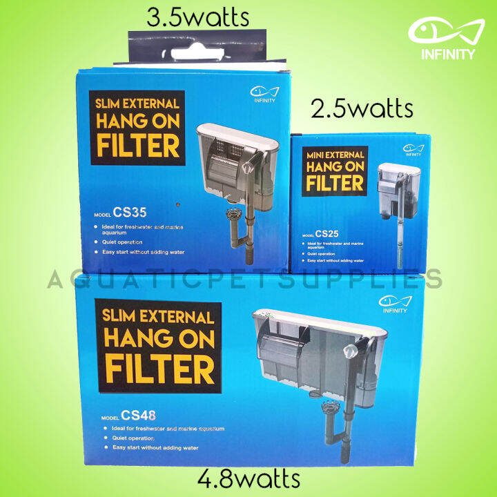 Infinity Slim External HANG ON Filter CS25, CS35, CS45 Aquarium Fish ...