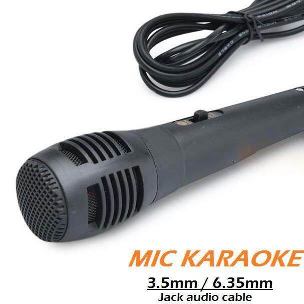 Microphone Kabel Jack 3.5/6.5mm Karaoke Colokan Besar Mic Profesional ...