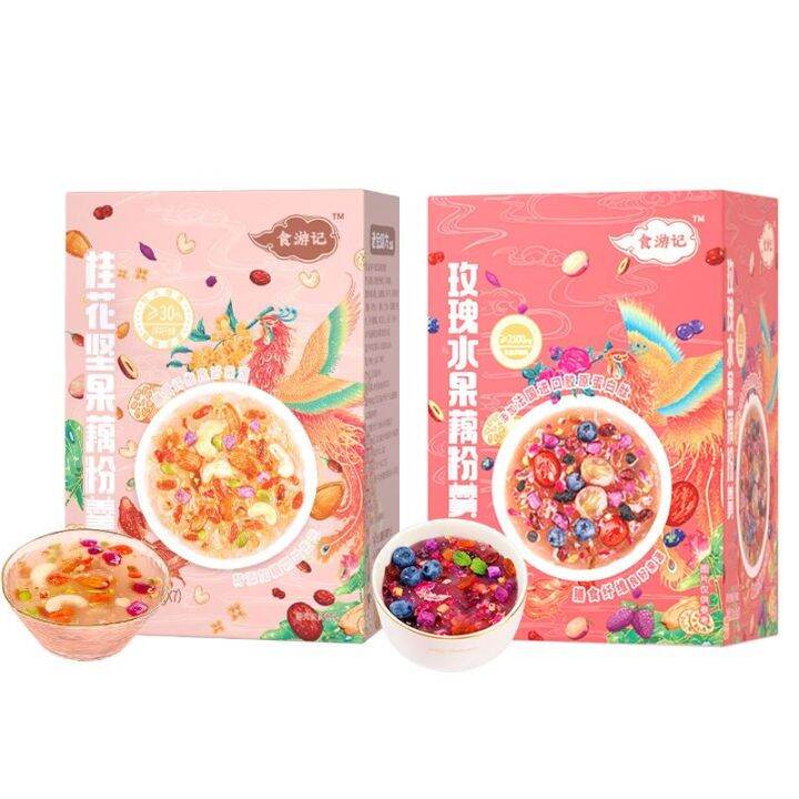 XUPAI Osmanthus Nuts Lotus Root Noodles Breakfast Small Bag Boiled Rose ...