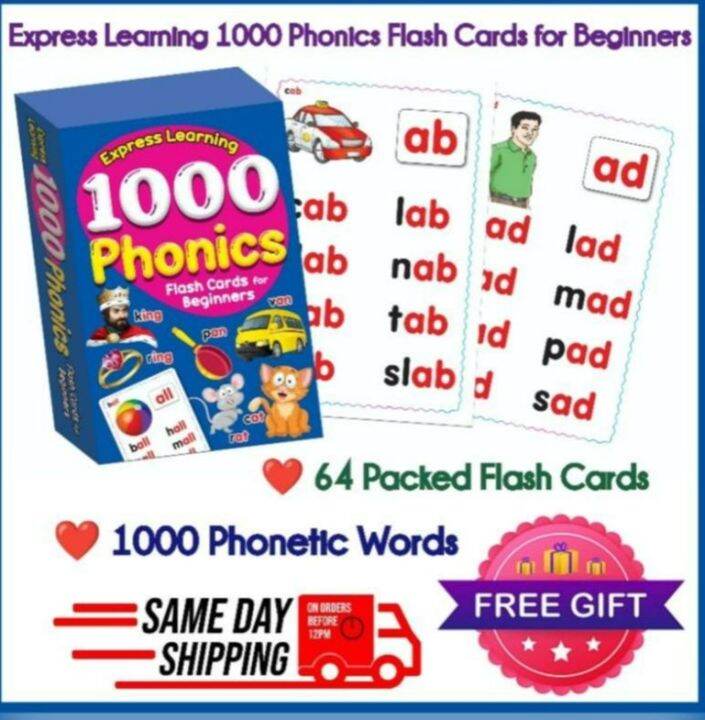 Express Learning 1000 Phonics Flash Cards For Beginners | Flash Card ...