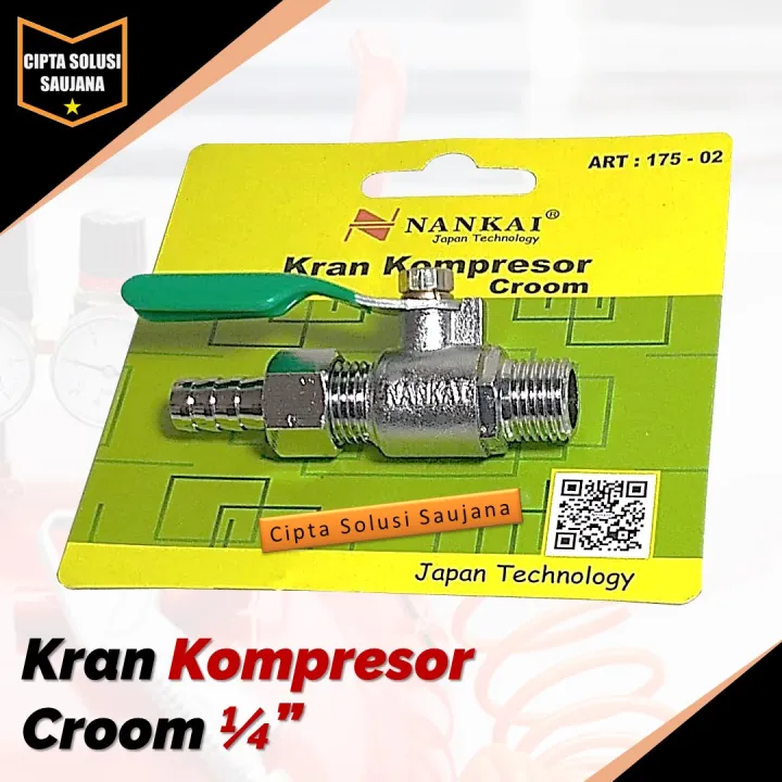 STOP KRAN ANGIN KOMPRESOR NANKAI 1/4" NEPEL SELANG KERAN KOMPRESOR ...