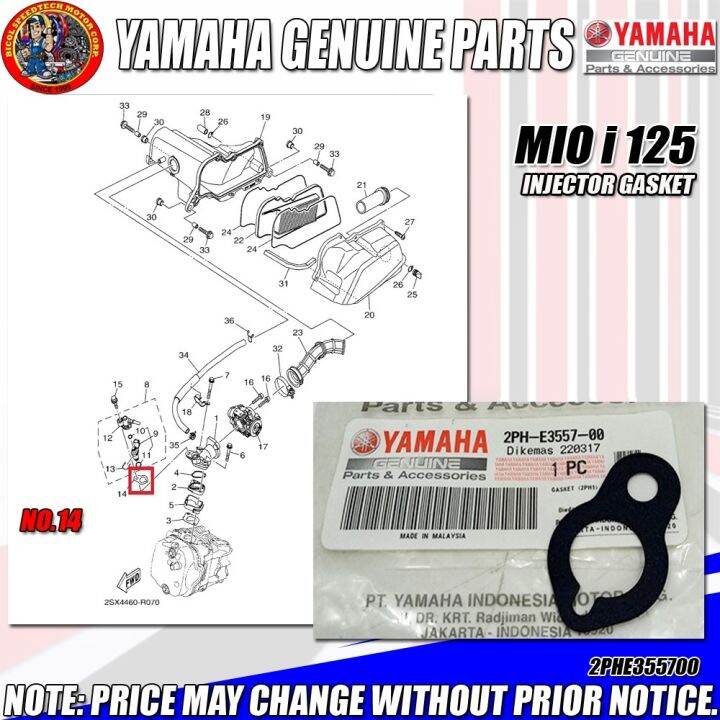 MIO I 125 INJECTOR GASKET (YGP) (GENUINE: 2PH-E3557-00) | Lazada PH