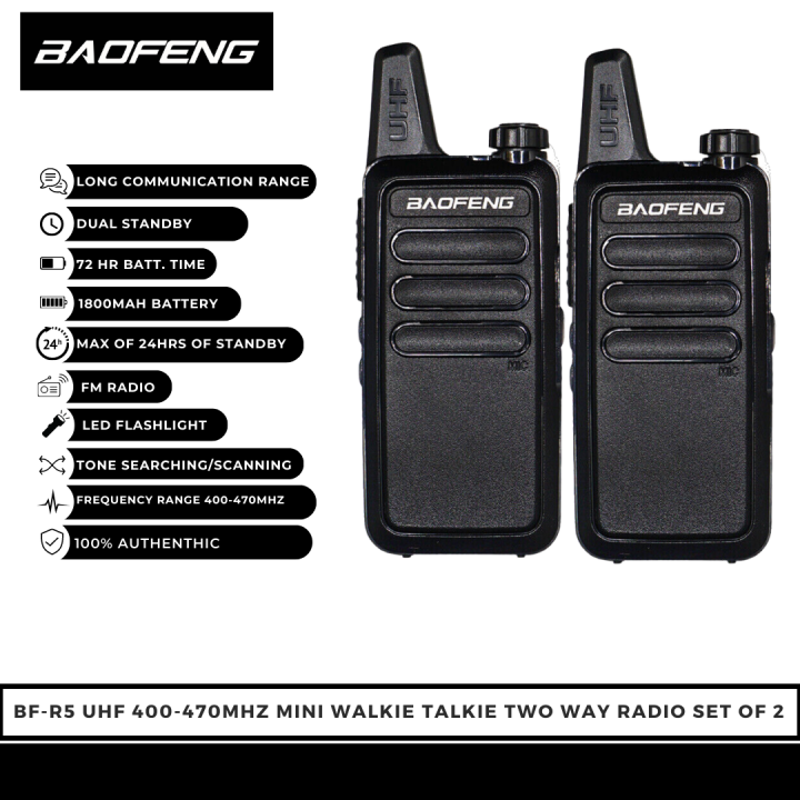 Baofeng BF-R5 Two-Way Walkie Talkie Radio set of 2 | Lazada PH