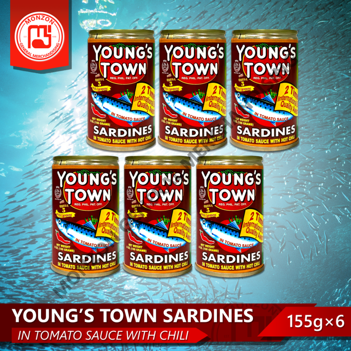 Young's Town Sardines in Tomato Sauce with Chili 155g (by 6) | Lazada PH