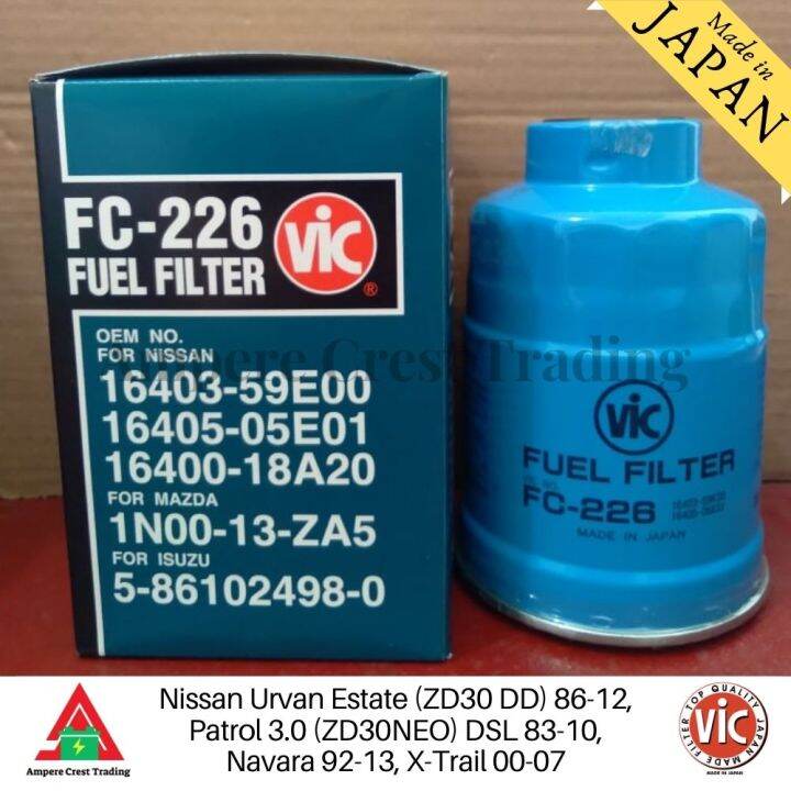 Vic Fuel Filter FC-226 - Nissan AD Resort(CD20) Sentra DSL, Frontier ...
