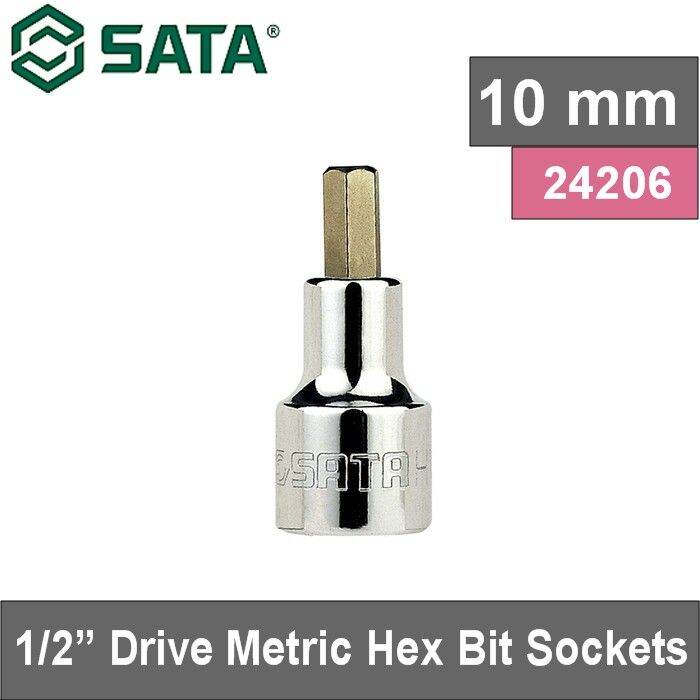 SATA TOOLS 1/2 Inch METRIC HEX BIT SOCKETS HEX 10 MM 24206 | Lazada ...