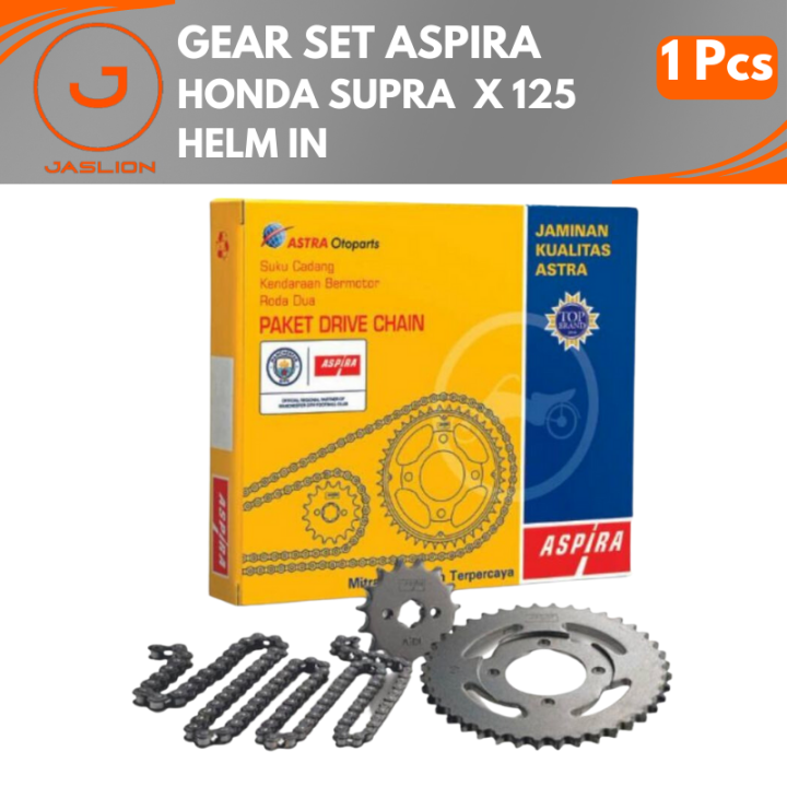 Paket Rantai Gearset Komplit Gir Set Motor Honda Supra X 125 Helm In ...