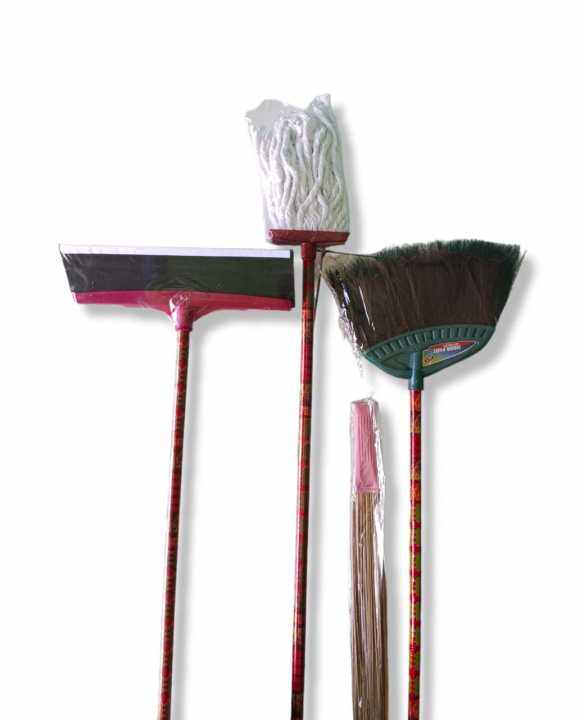 PAKET LENGKAP sapu injuk, lidi, wiper, pel lantai + gagang | Lazada ...