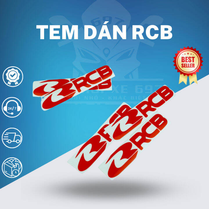 Tem dán RCB, sticker dán RCB trang trí. Nền trong dán cực đẹp, dễ ...