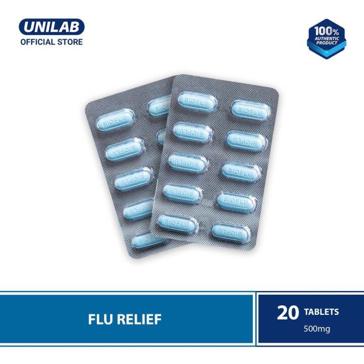 Unilab Bioflu 20 Tablets - Medicine for Relief of Flu and other symptoms like Fever, Headache ...