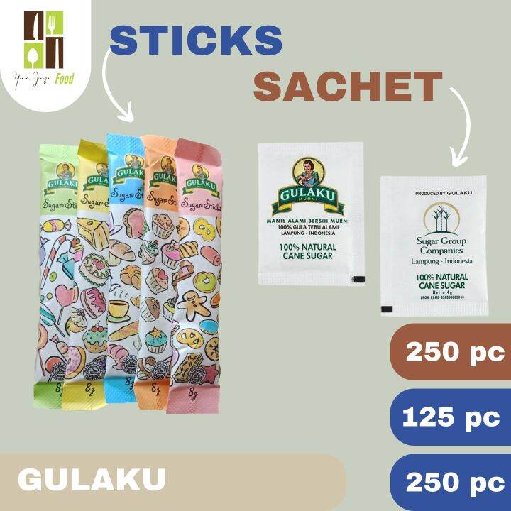 GULAKU GULA PASIR TABUR STICK 250/125 PCS / SACHET 125 PCS | Lazada ...