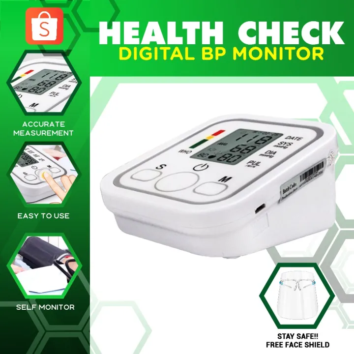 Portable Automatic Blood Pressure BP Monitor Upper Arm Pulse ...