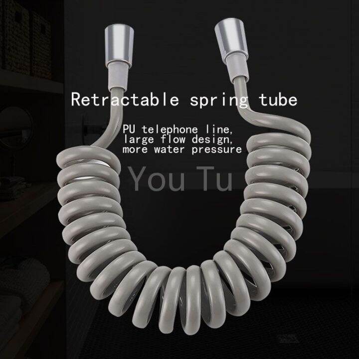 Toilet sprayer telescopic hose spring woman washer inlet pipe telephone ...