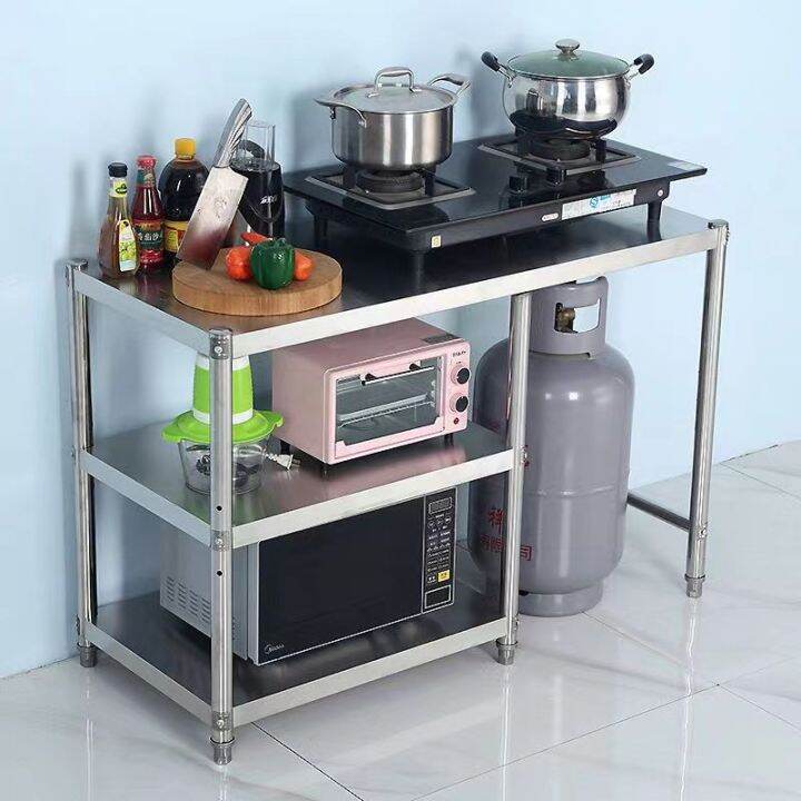 2in1 Gas Stove Rack Stand Kitchen Table with organizer Thickened 304 ...