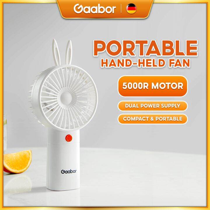 Gaabor Hand-held Fan Portable Mini Fan USB Rechargeable Handy Pocket ...