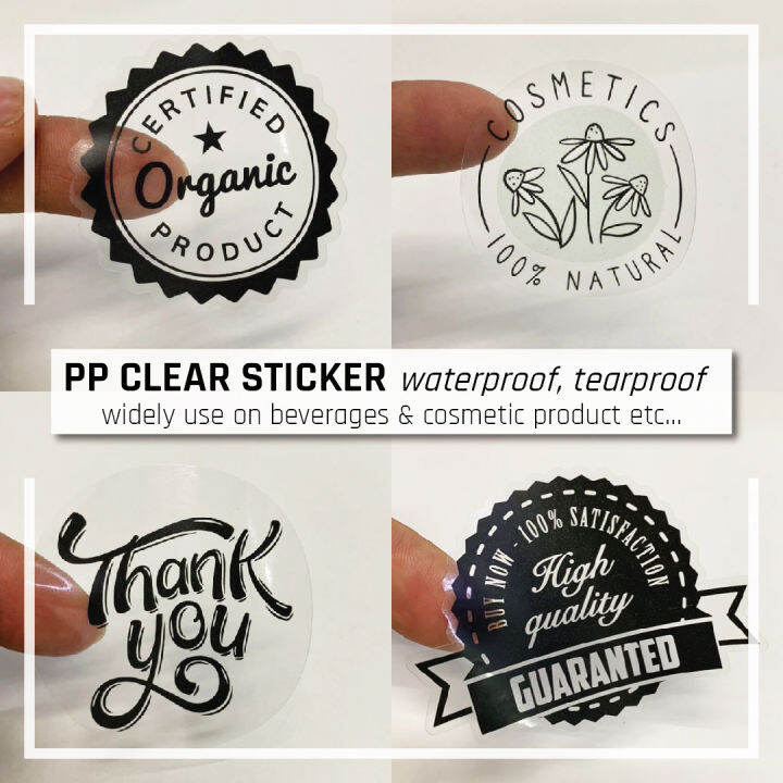 Custom Sticker Label Printing (100pcs per unit) PP White Sticker, PP ...