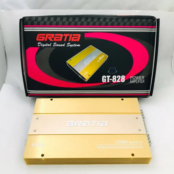 GRATIA GT-828 แอมป์ 2ชาแนล-เครื่องเสียงรถยนต์-แอมป์ขยายเสียง-คลาสเอบี-ขับกลางแหลม-แอมป์-Class AB ...