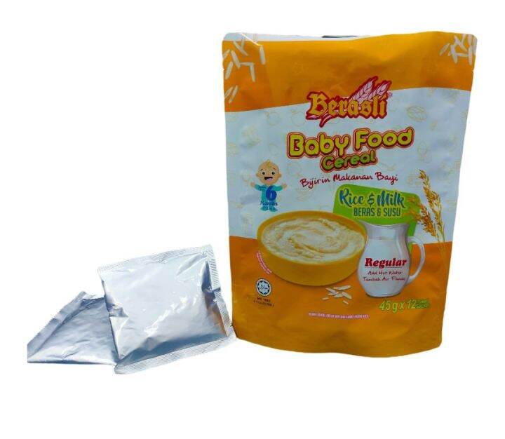 BABY FOOD CEREAL (BIJIRIN MAKANAN BAYI) 45g x 12sachets-pack (540gram ...