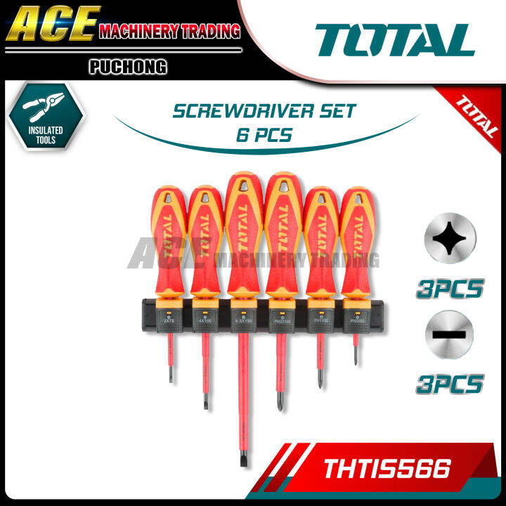 [ TOTAL ] HEAVY DUTY INSULATED SCREWDRIVER SET - 6PCS (THTIS566) KING ...