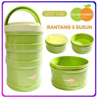 Rantang susun 3 bulat RSBT9019 Golden Sunkist | Lazada Indonesia
