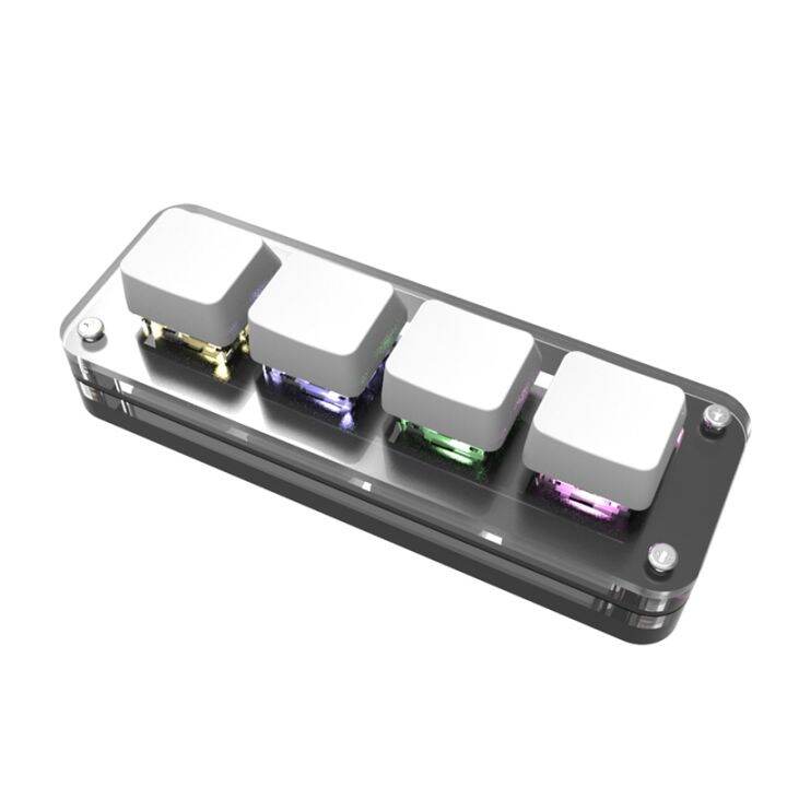 Programming Macro Custom Keyboard RGB 4 Key Wired Copy Paste Mini Button Gaming Keypad ...