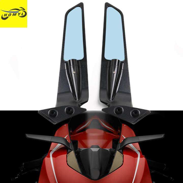 Homyl Wing Fin Rearview Side Mirror Wind Swivel Wing Fit for Motorbike ...