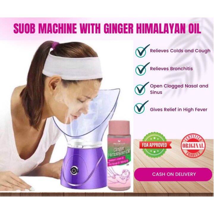 Steam Inhalation / Facial Steamer / Suob Machine with Ginger Himalayan ...