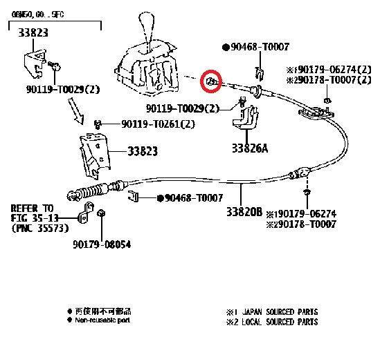 Automatic Transmission Shifter Selector Cable Bushing Toyota Fortuner ...