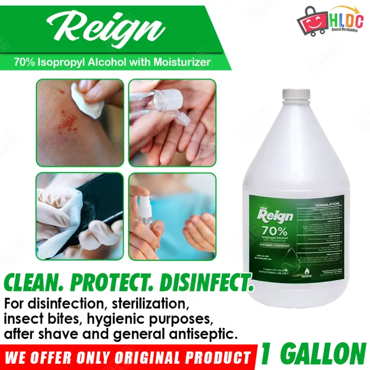 Reign 70% Isopropyl Alcohol with Moisturizer 1 Gallon Sanitizer ...