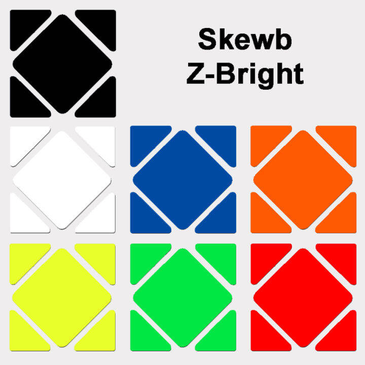 Z-Stickers Skewb Z-Bright Rubik's Cube Vinyl Replacement Stickers for ...