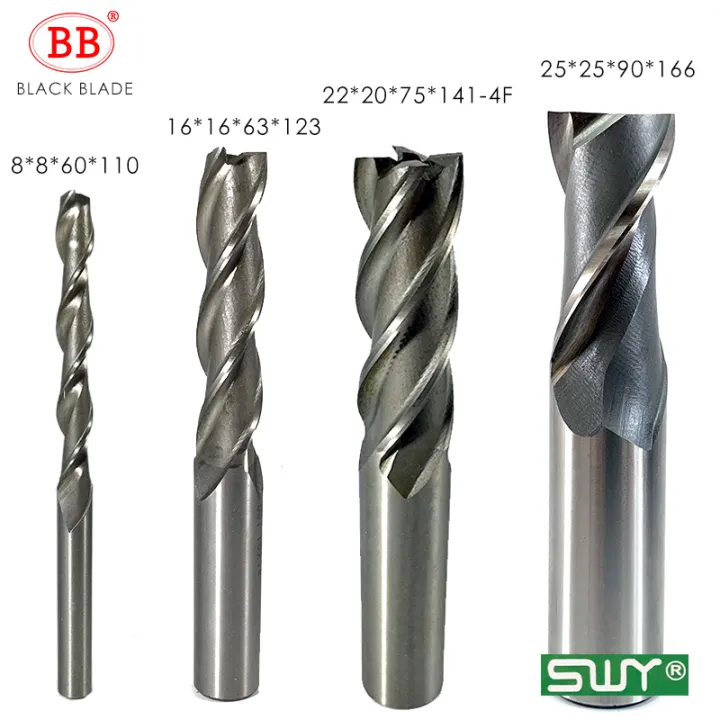 BB End Mill HSS Flat Metal Cutter Tool Set 2 3 4 Flutes Teeth 1 to 40mm ...