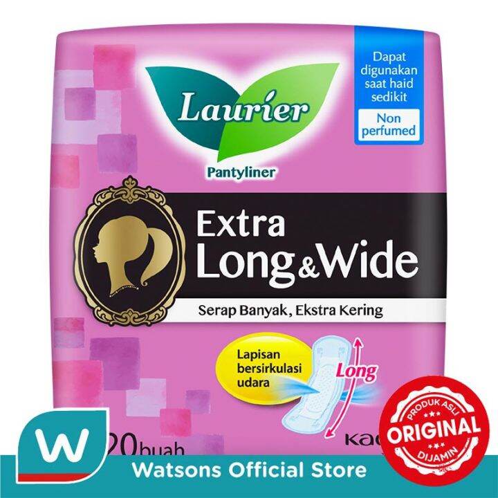 LAURIER Pantyliner Long & Absorb (Non-Perfume) 20s | Lazada Indonesia