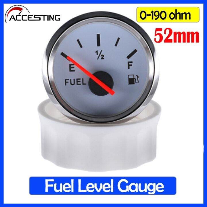 0~190 ohm Waterproof 52mm Fuel Level Gauge Indicator 9~32V Car Boat ...