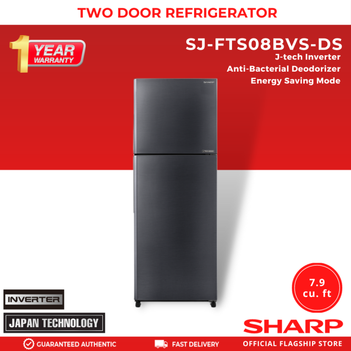 Sharp SJ-FTS08BVS-DS 7.9 cu.ft 2 Door No Frost Inverter Refrigerator ...