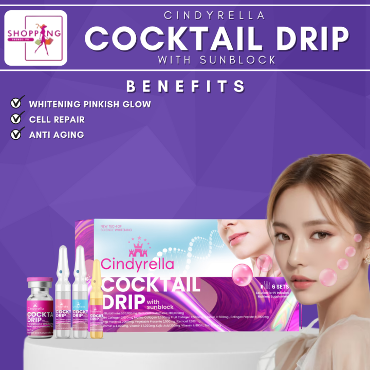 CINDYRELLA NEW Cocktail Drip (Good for 6 sessions per box) (Glutathione ...