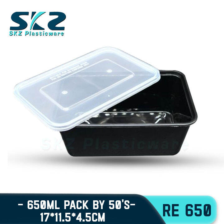 SKZ BLACK CONTAINER RECTANGULAR SERIES RE650 650ml ENVIRONMENTAL FRIENDLY FOOD STORAGE ...