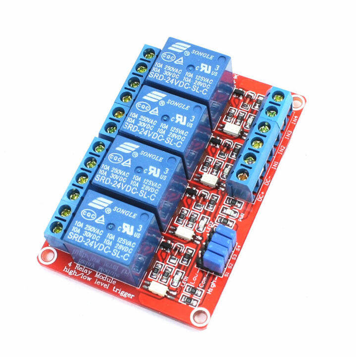 【100% Original】diymore24V 4-Channel Relay Module with Optocoupler H/L ...