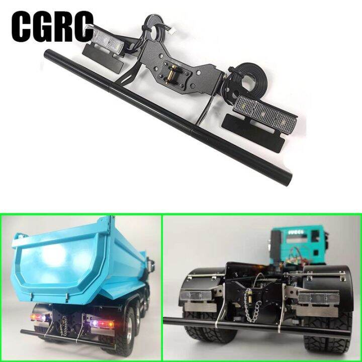 1:14 Scale Car Metal Tail Beam Bumper LED Light For 1/14 Tamiya RC Truck Tipper Scania Actros ...