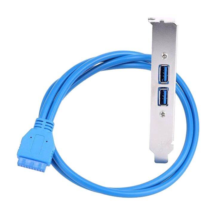 Dual 2 Ports USB 3.0 Type-A Back Panel to 20pin Connector Cable with ...