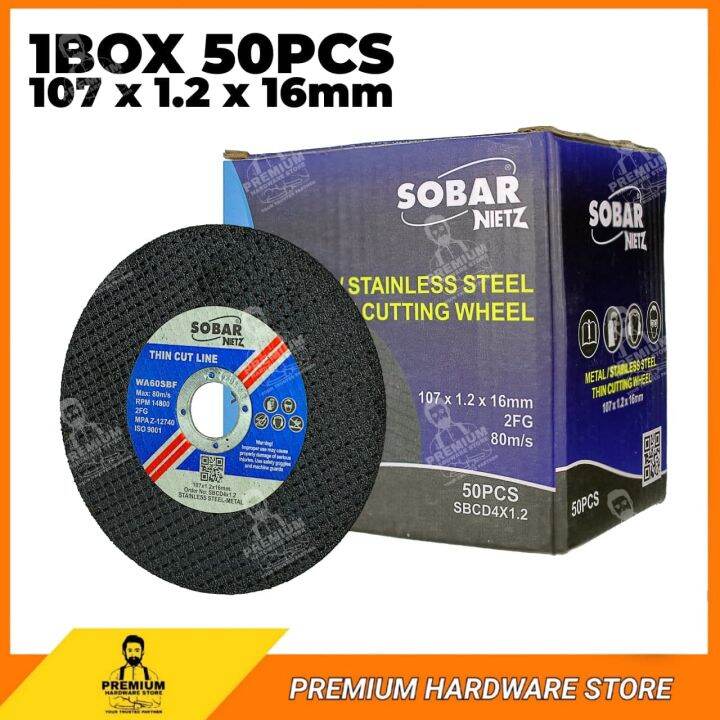 SOBAR 4 inch (107 x 1.2 x 16mm) STEEL / METAL CUTTING DISC (50PCS)(BOX ...